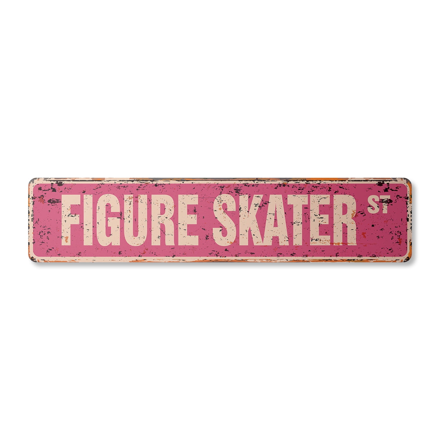 FIGURE SKATER Vintage Aluminum Street Sign ice skate outfit teacher ...