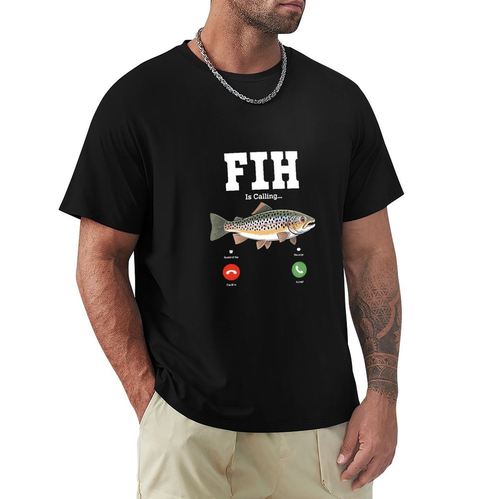 FIH Calling Remind Me Message Decline Accept Dapper Men's Cotton Short ...