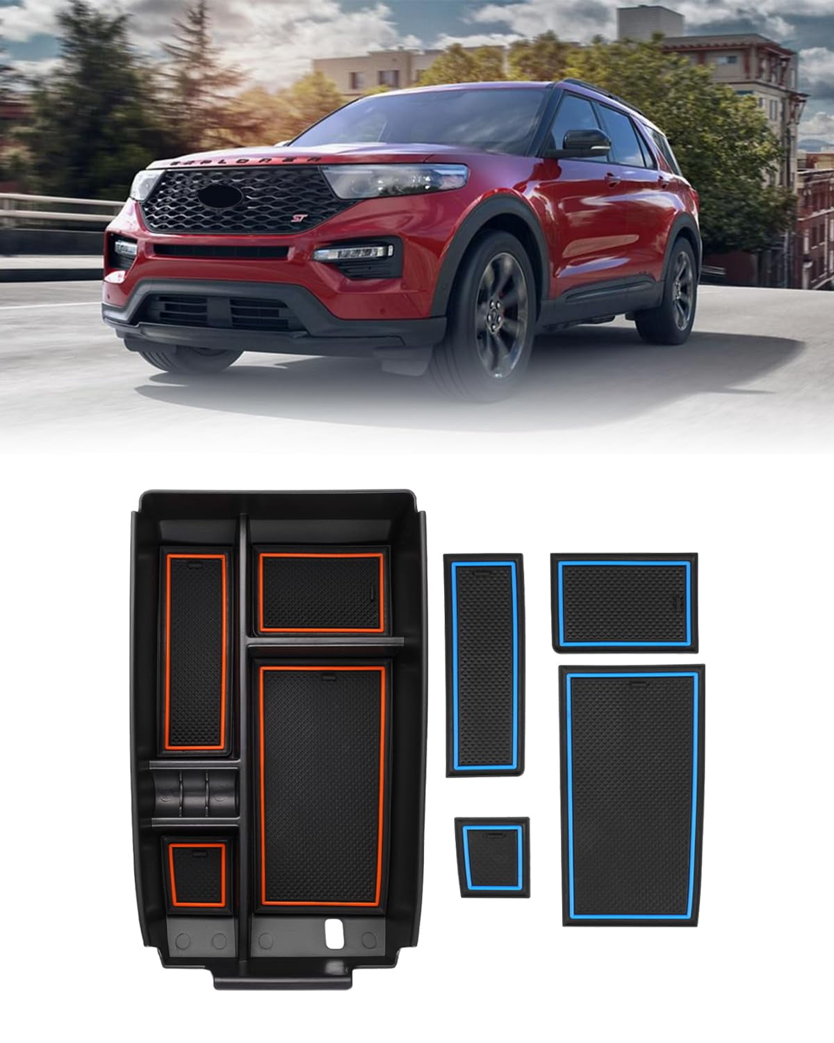 FIILINES Center Console Organizer Compatible with 2020-2024 Ford Escape ...