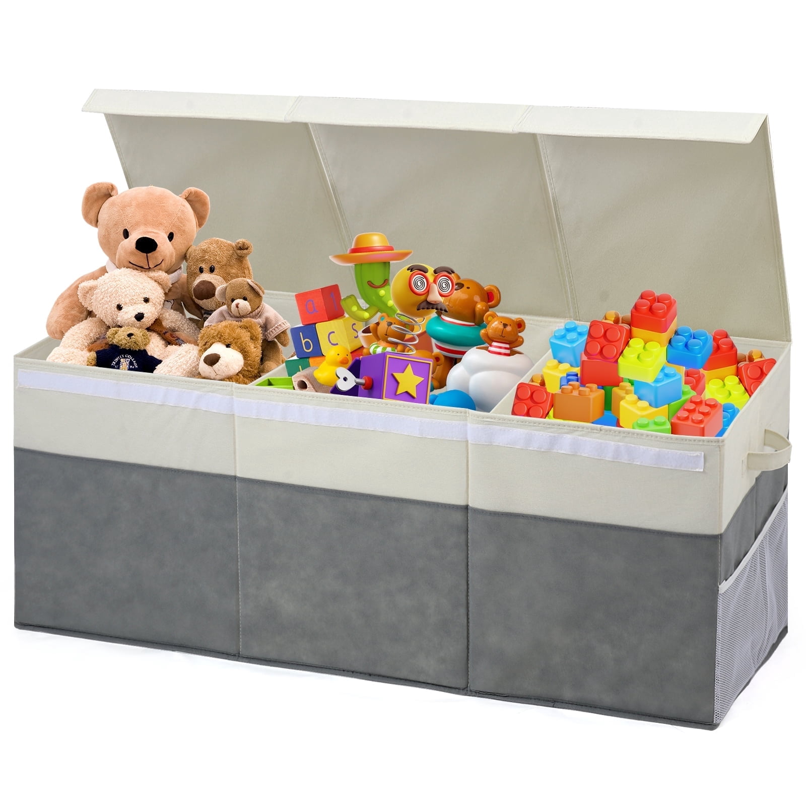 FIIOEOY Extra Large Toy Storage Box with Lid, Collapsible Sturdy Kids ...
