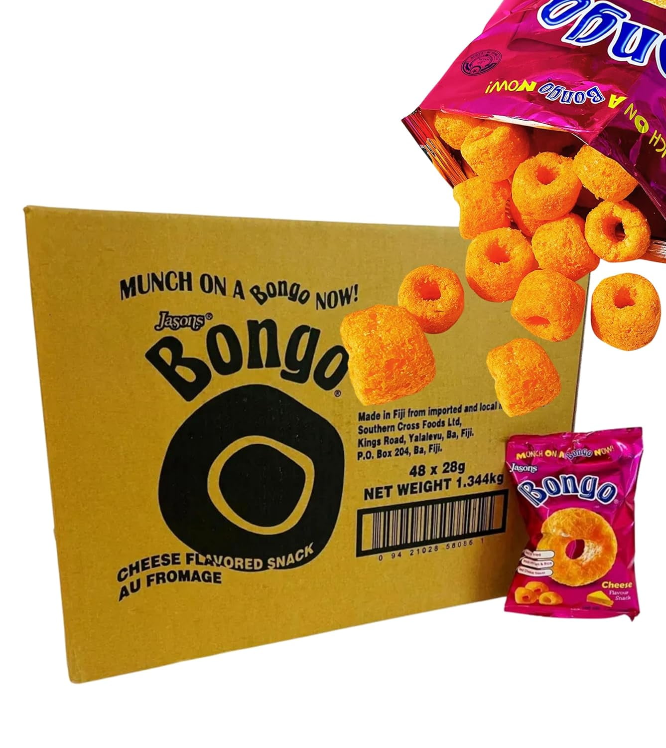 FIJI - Bongo Cheese Flavor Snacks (Case Pack Of 48 x 28g Ea) Real ...