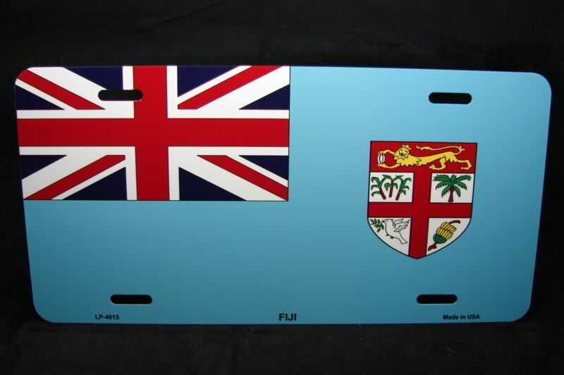 FIJI FLAG METAL CAR LICENSE PLATE AUTOTAG. FIJIAN FLAG CAR LICENSE ...