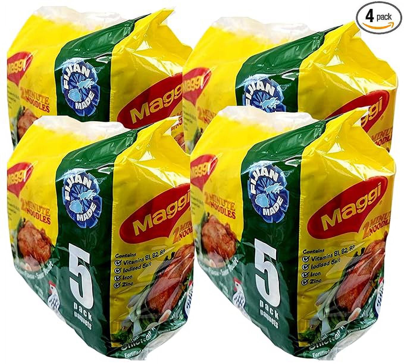 FIJI Maggi - 2 Minute Noodles CHICKEN Flavor (4 Pack of 5 x 80g) HALAL ...