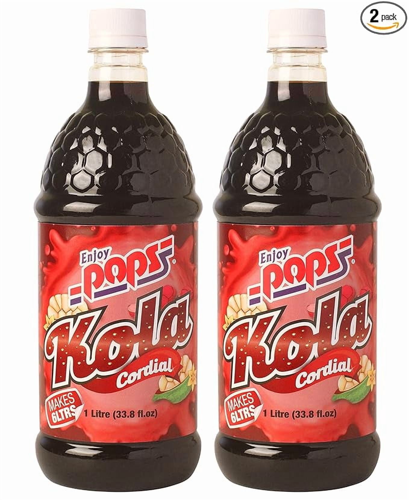FIJI POPS - Beverage Base Syrup (Pack of 2 x 33.8 Fl.Oz) Tasty COLA ...