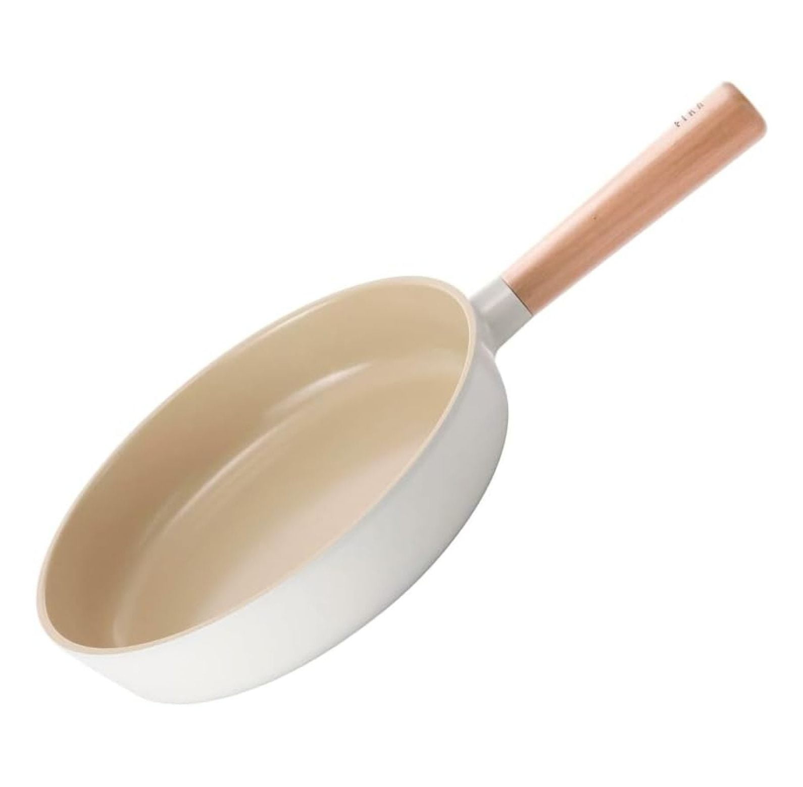 FIKA 9.5 inch Nonstick Frying Pan with Wooden Handle, Induction ...