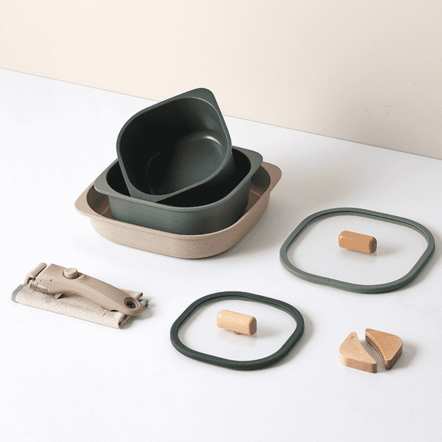 FIKA Objet Comfort 7-Piece Kitchen Nonstick Healthy Cooking Cookware ...