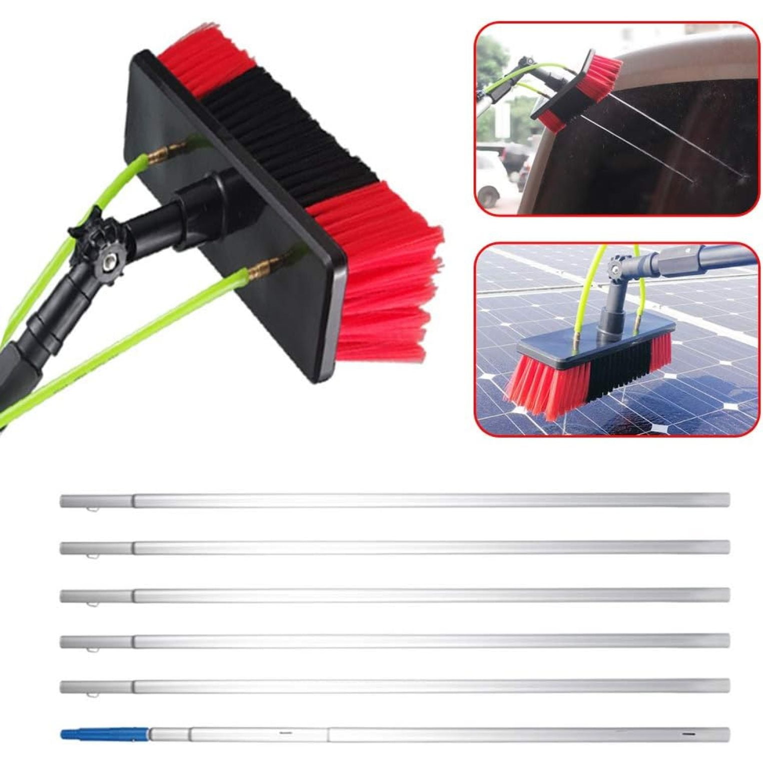 FIKNEE Water Fed Pole Kit, Water Fed Brush, 26 FT Water Fed Cleaning ...