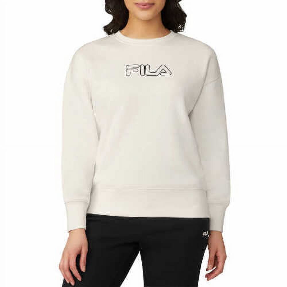 FILA Ladies' Logo Crewneck Sweatshirt, Gardenia Small - Walmart.com