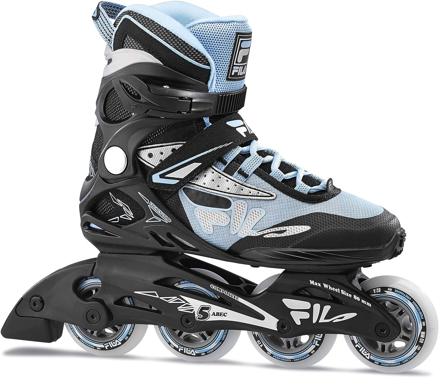 FILA Legacy Comp Inline Skates, Unisex, Black/Blue, Women's Size 9 ...
