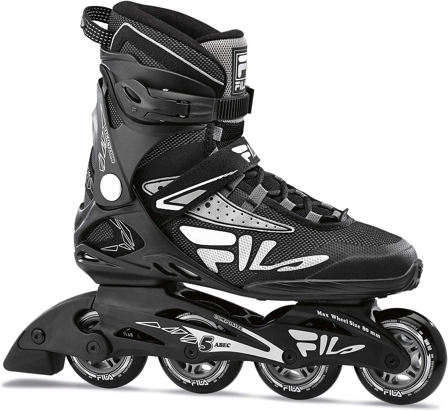 FILA Legacy Comp Inline Rollerblades for Teens, Adults, Unisex, Black ...
