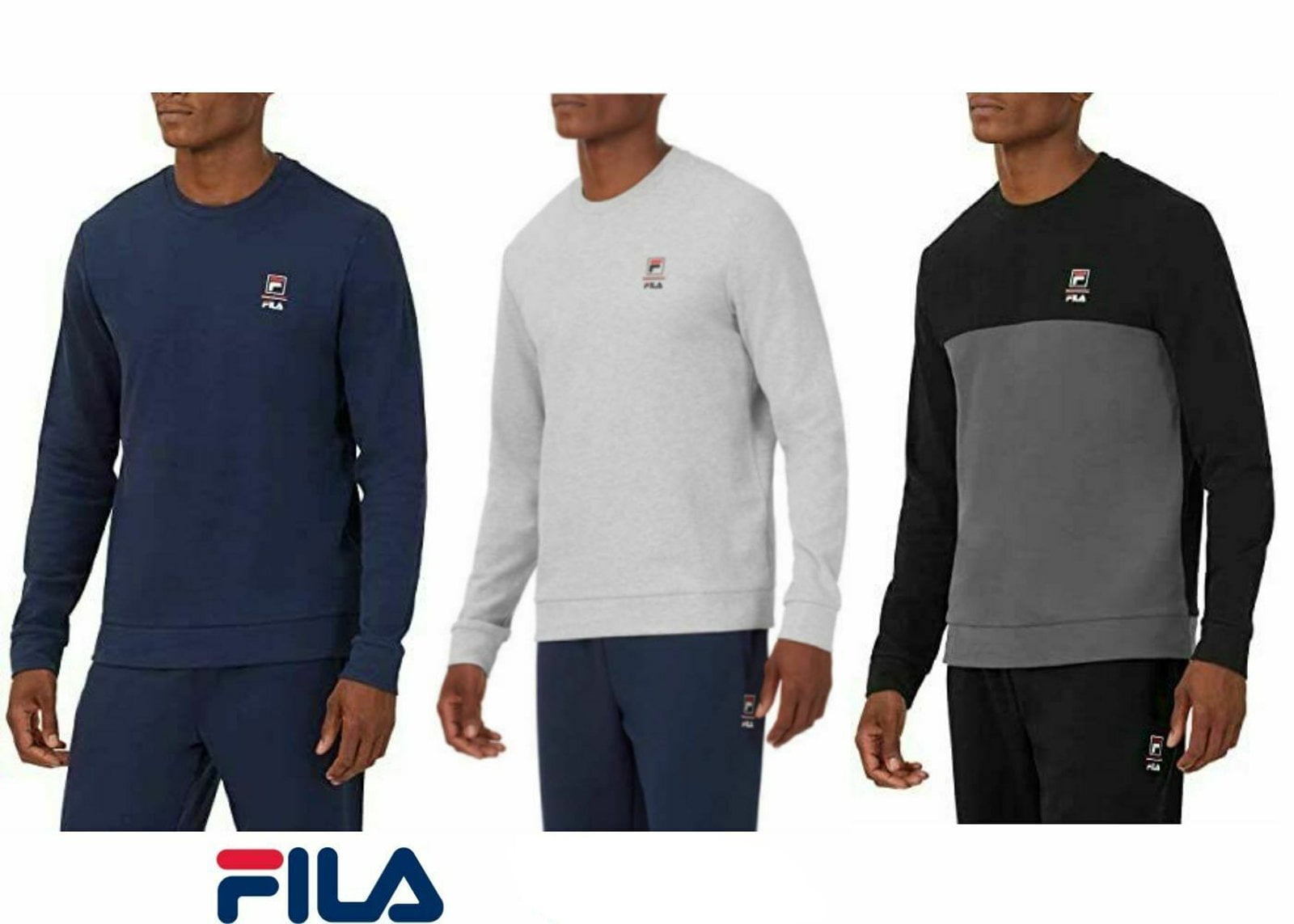 FILA Mens Long Sleeve Crew Neck Lightweight Sweatshirt ASST - Walmart.com