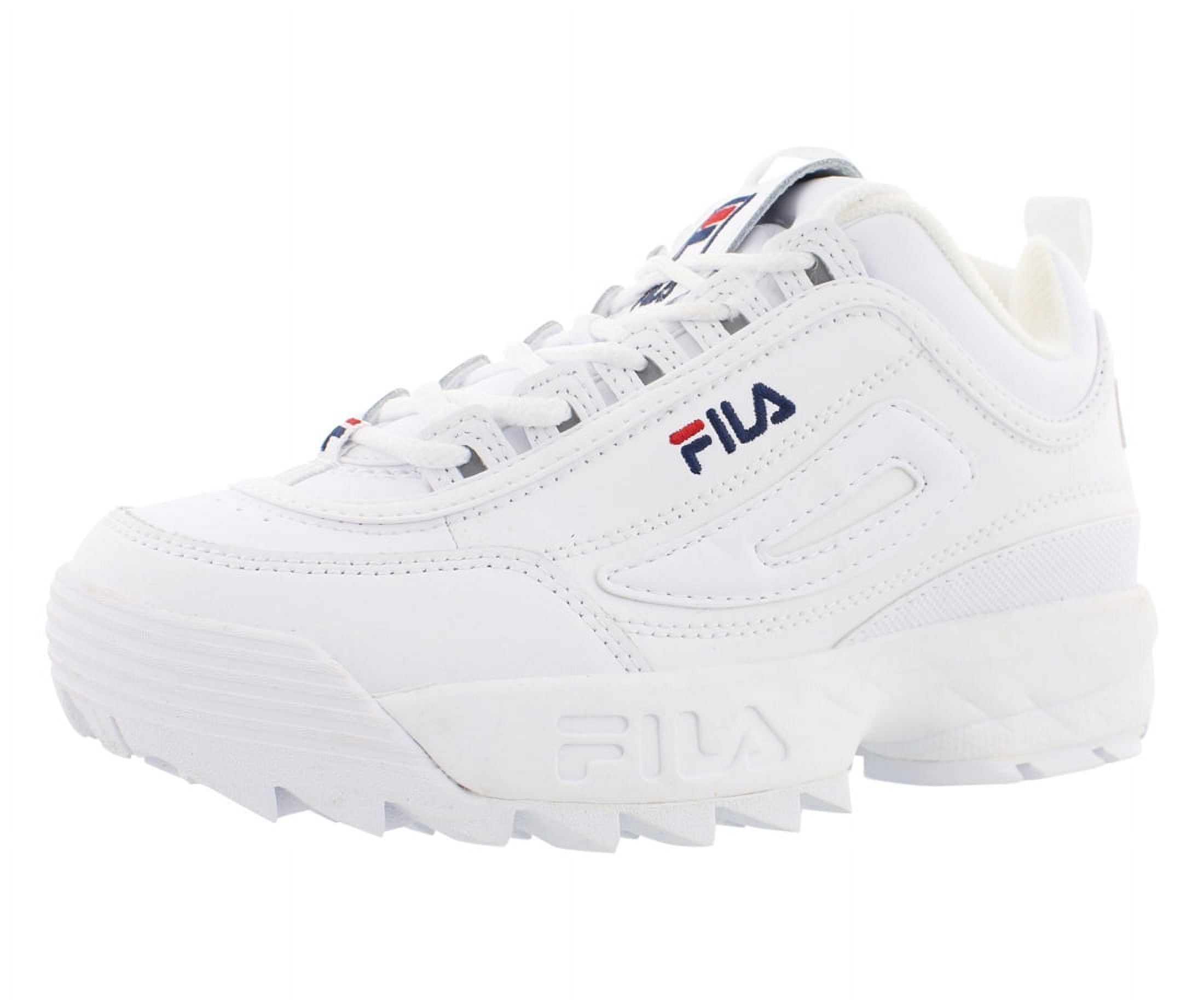 FILA Women's Disruptor II Premium Sneakers White/Fila Navy/Fila Red ...