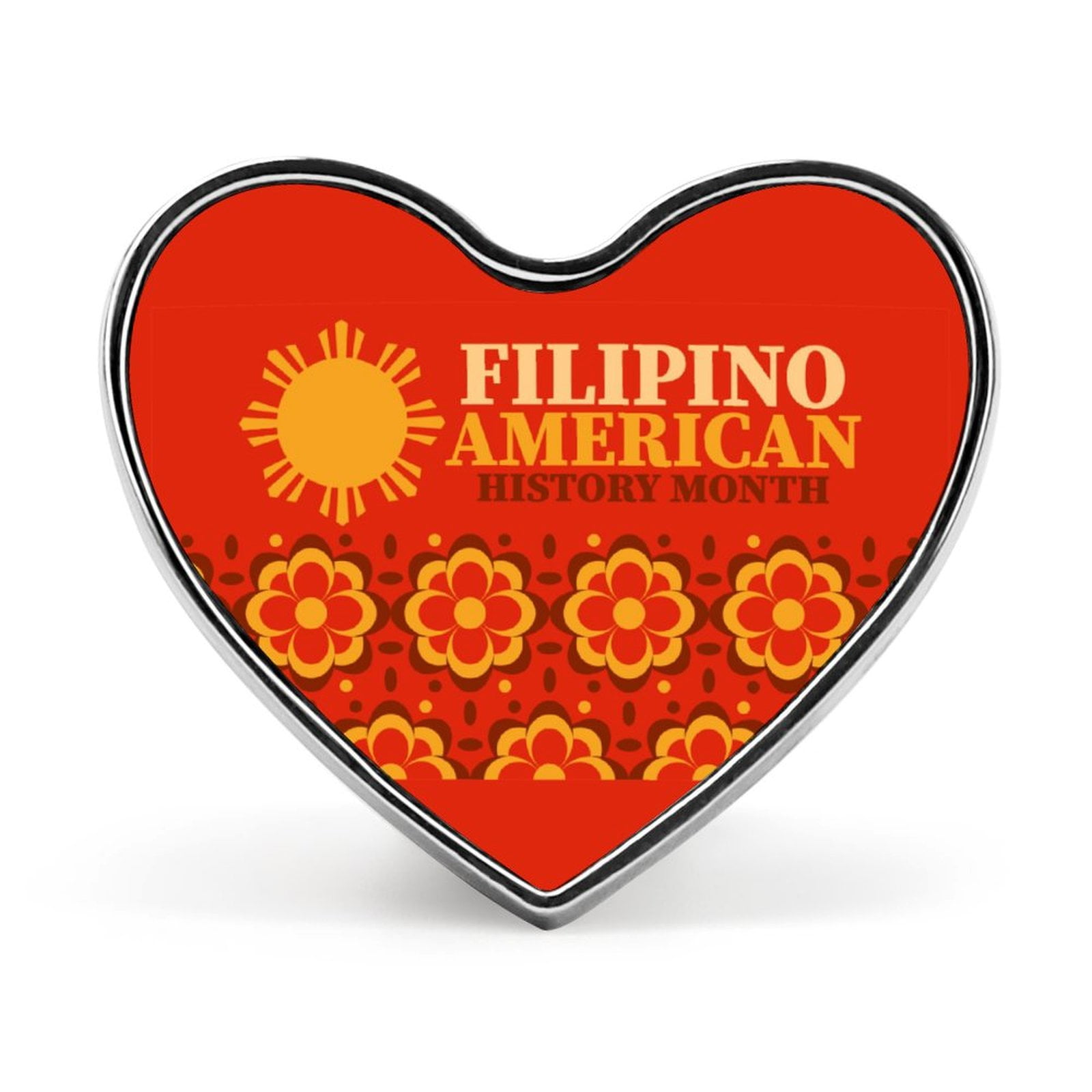 FILIPINO American Heritage Month Pins Heart Buttons Enamel Badges ...