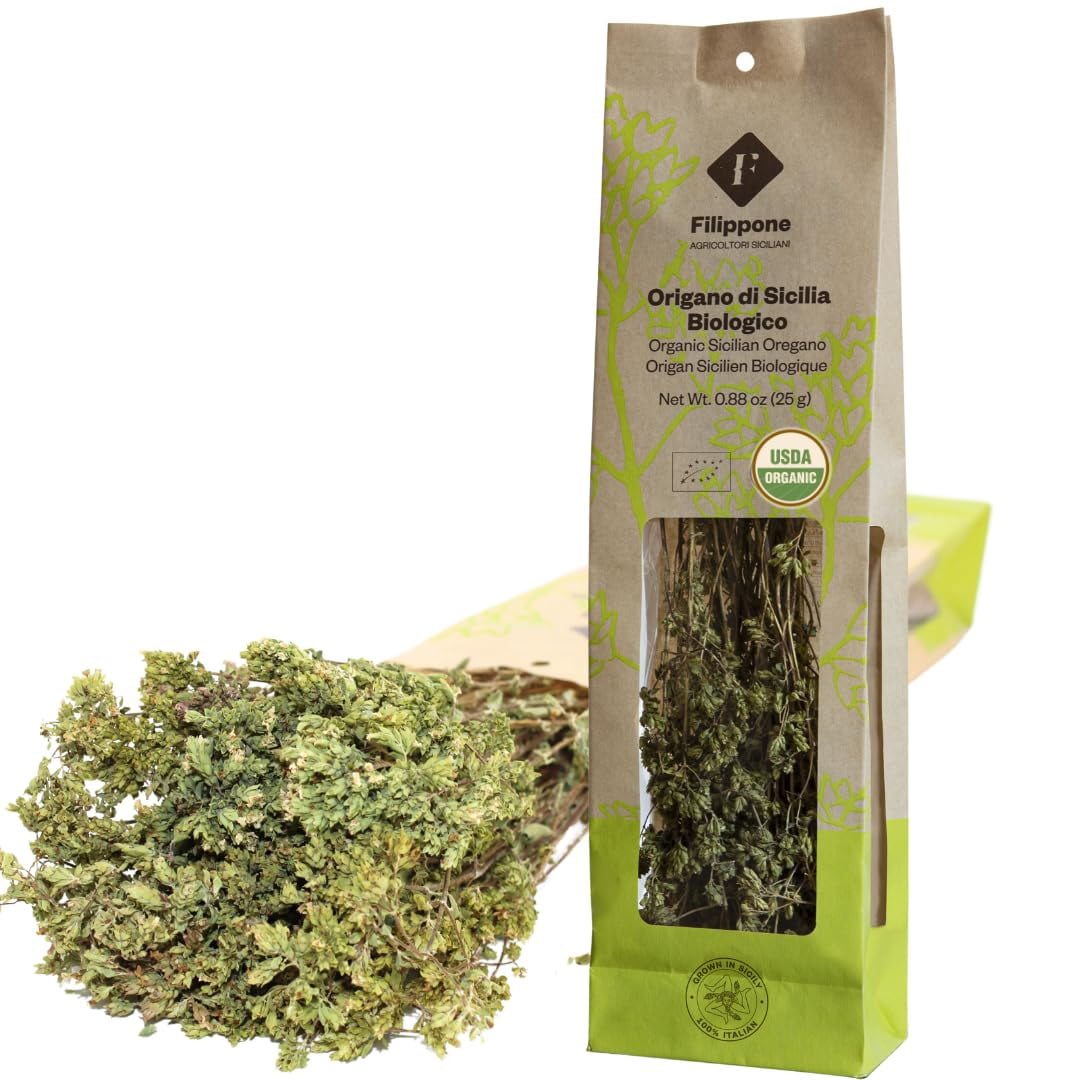 FILIPPONE - Organic Oregano ESF27 Sprigs, 25 g (0.88 oz), Picked Fresh ...