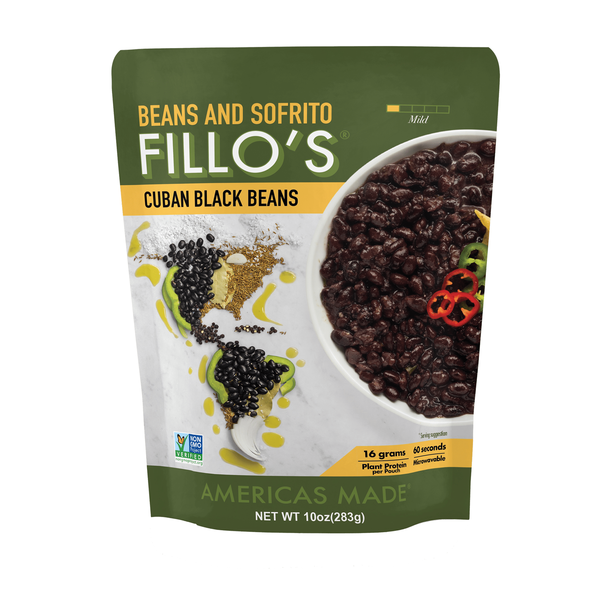 FILLO's Authentic Traditional Cuban Black Beans Mild Spice, Single ...