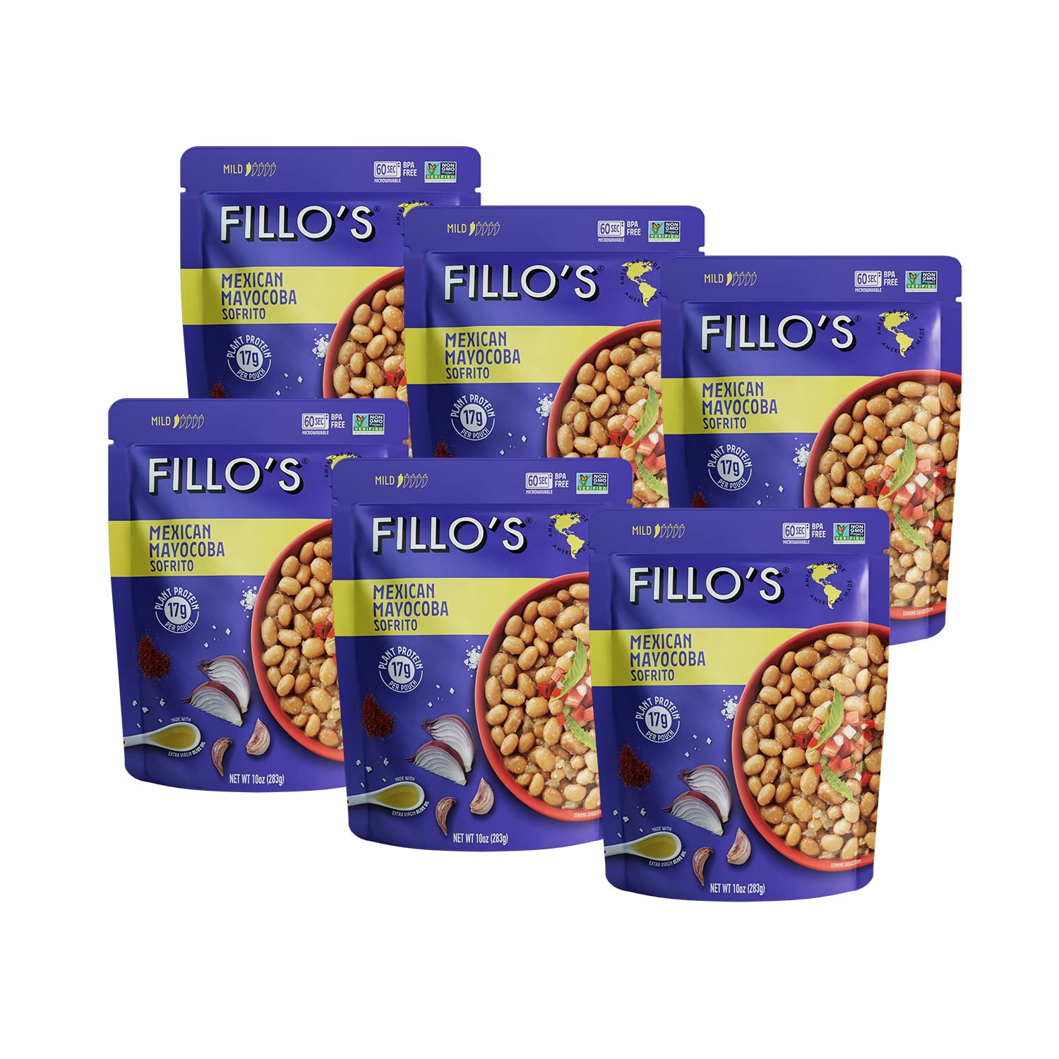 FILLO'S Mexican Mayocoba Beans Mild, 10 oz, 6 Count (Casein-Free) - Walmart.com