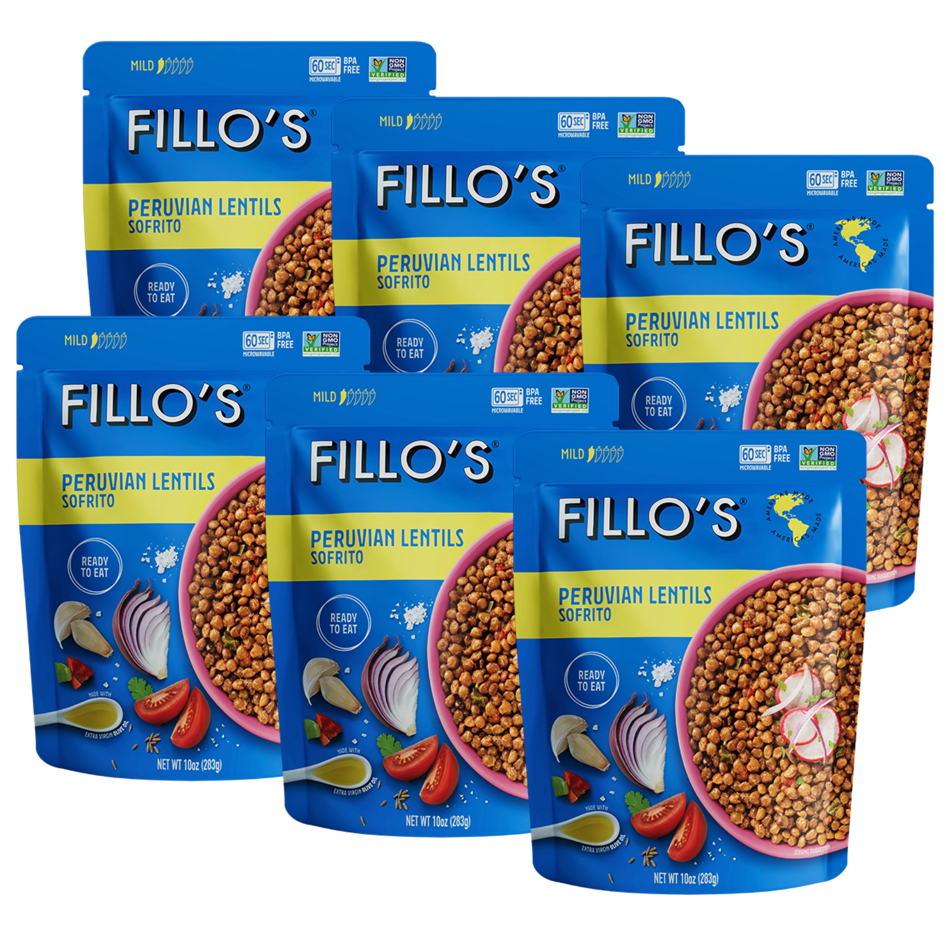 FILLO'S Peruvian Lentils Mild, 10 oz, 6 Count - Walmart.com