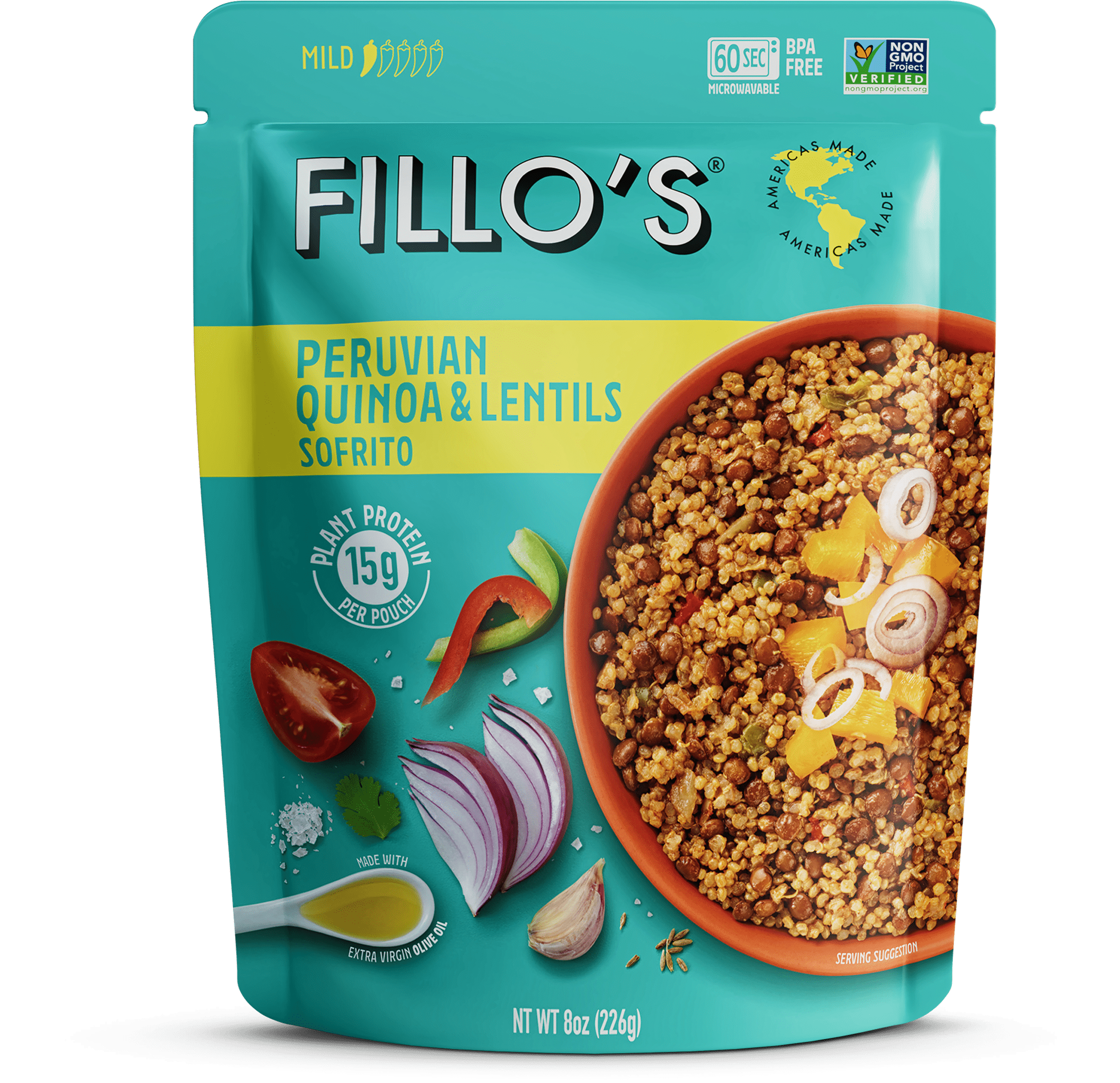 FILLO'S Peruvian Quinoa & Lentils Mild Spice - Single Pouch, 8 oz - Walmart.com