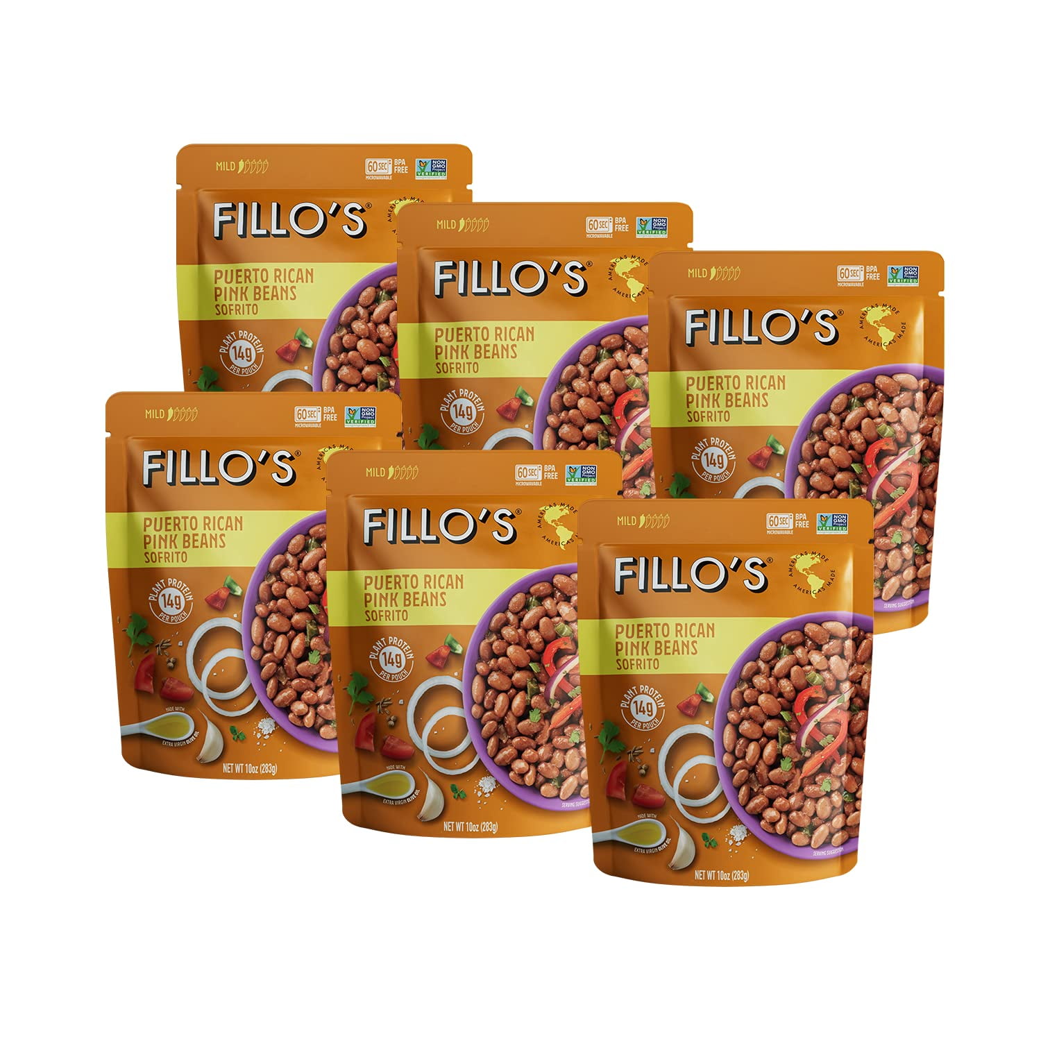 FILLO'S Puerto Rican Pink Beans Mild, 10 oz, 6 Ct - Walmart.com