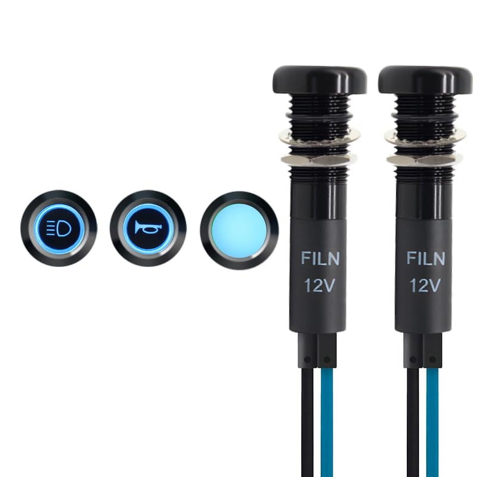 FILN 2 Pcs 8MM (5/16'') Symbols Indicator Light Waterproof LED Pilot ...