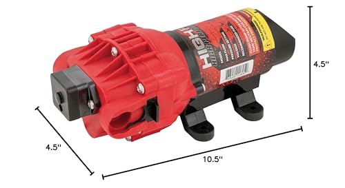 FIMCO 5151087 2.4 GPM 12 Volt High Performance (Hi Flo) Diaphragm Sprayer Pump 60 PSI Max 10 ...