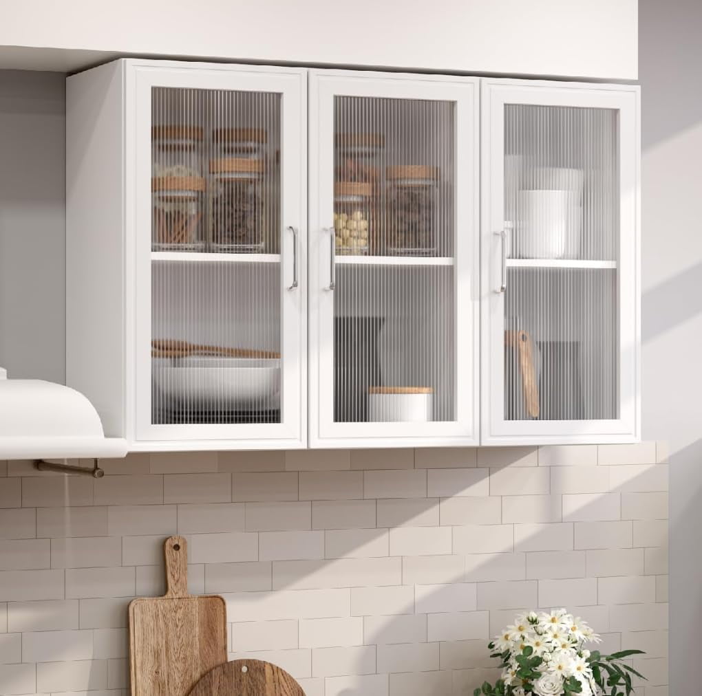 FIMELLO Wall Cabinet, Acrylic Glass Wall Mounted Storage Cabinets ...