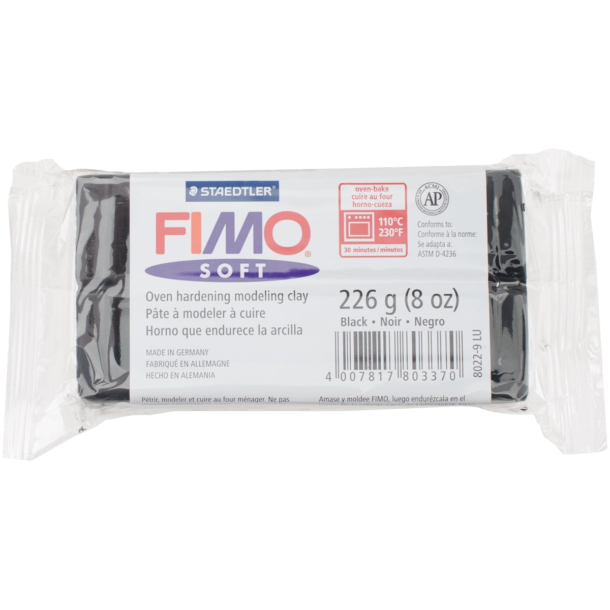 FIMO Soft Oven-Bake Clay 8oz-Black - Walmart.com
