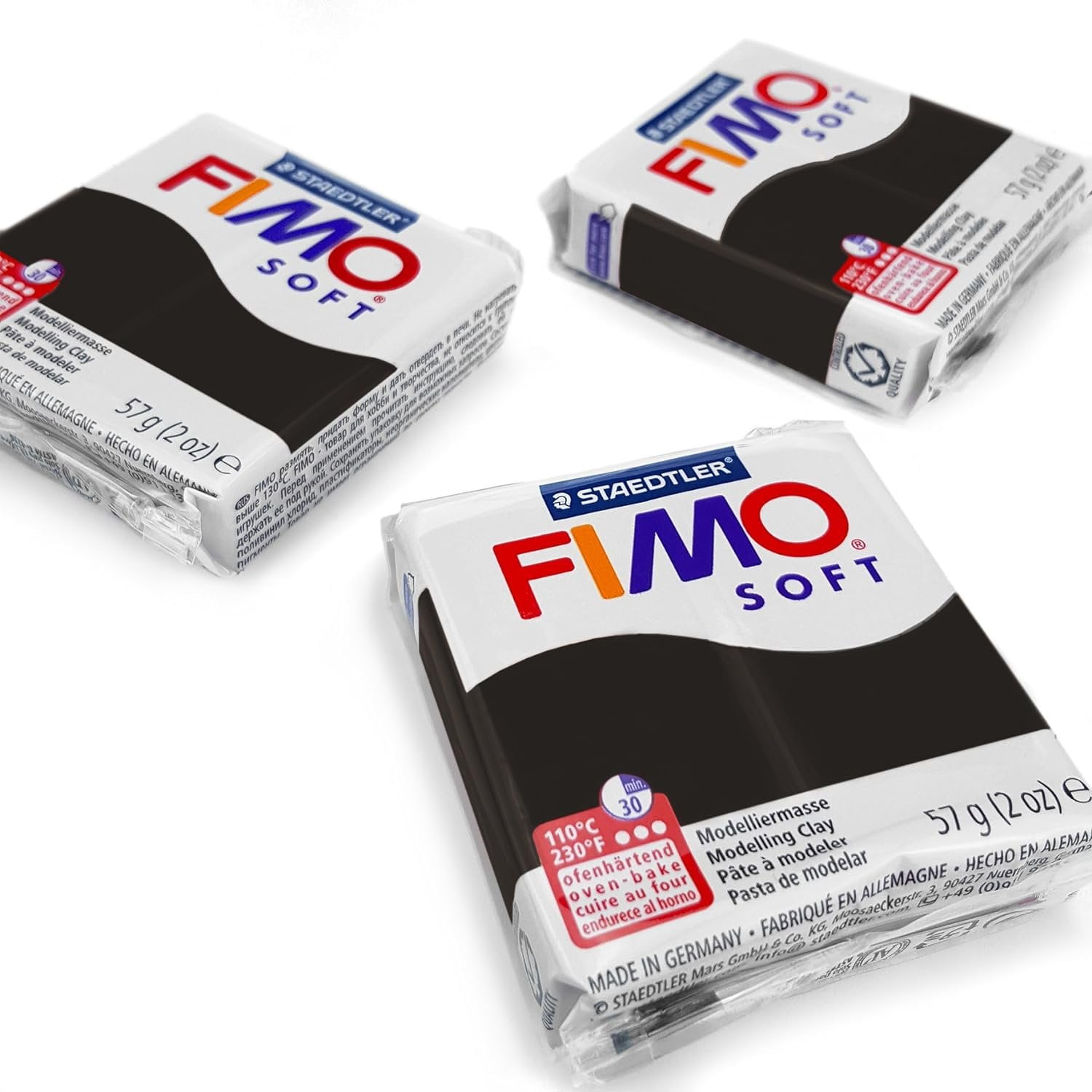 FIMO Soft Polymer Oven Modelling Clay - Most Popular Colours - 57g ...