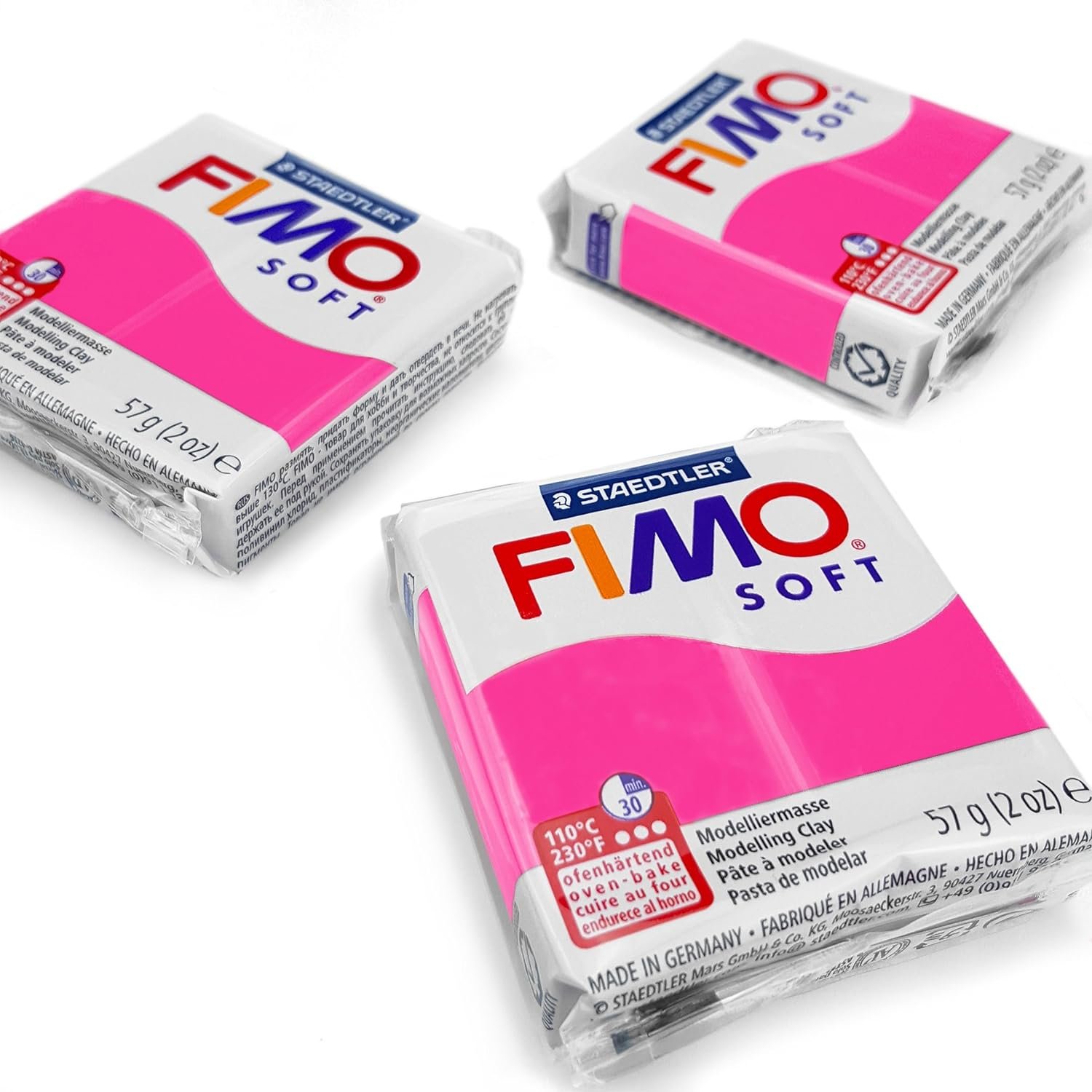 FIMO Soft Polymer Oven Modelling Clay - Most Popular Colours - 57g ...