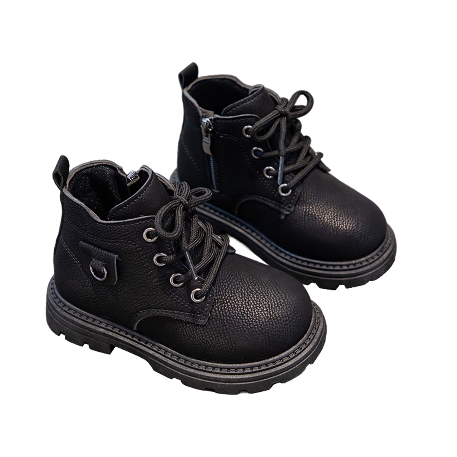 FINALGANG Autumn Boots For Boy Solid Color Vintage Ankle Boots Lace Up ...