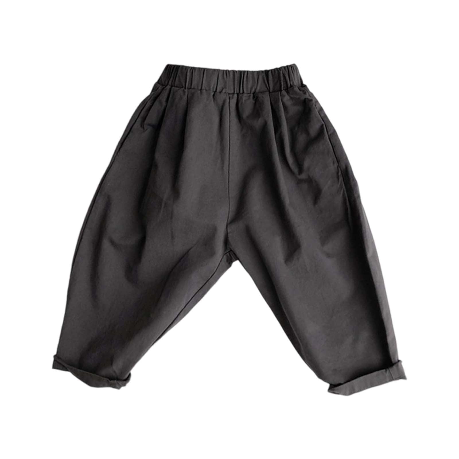 FINALGANG Boy Versatile Pants Solid Color Loose Fit Lantern Trousers ...