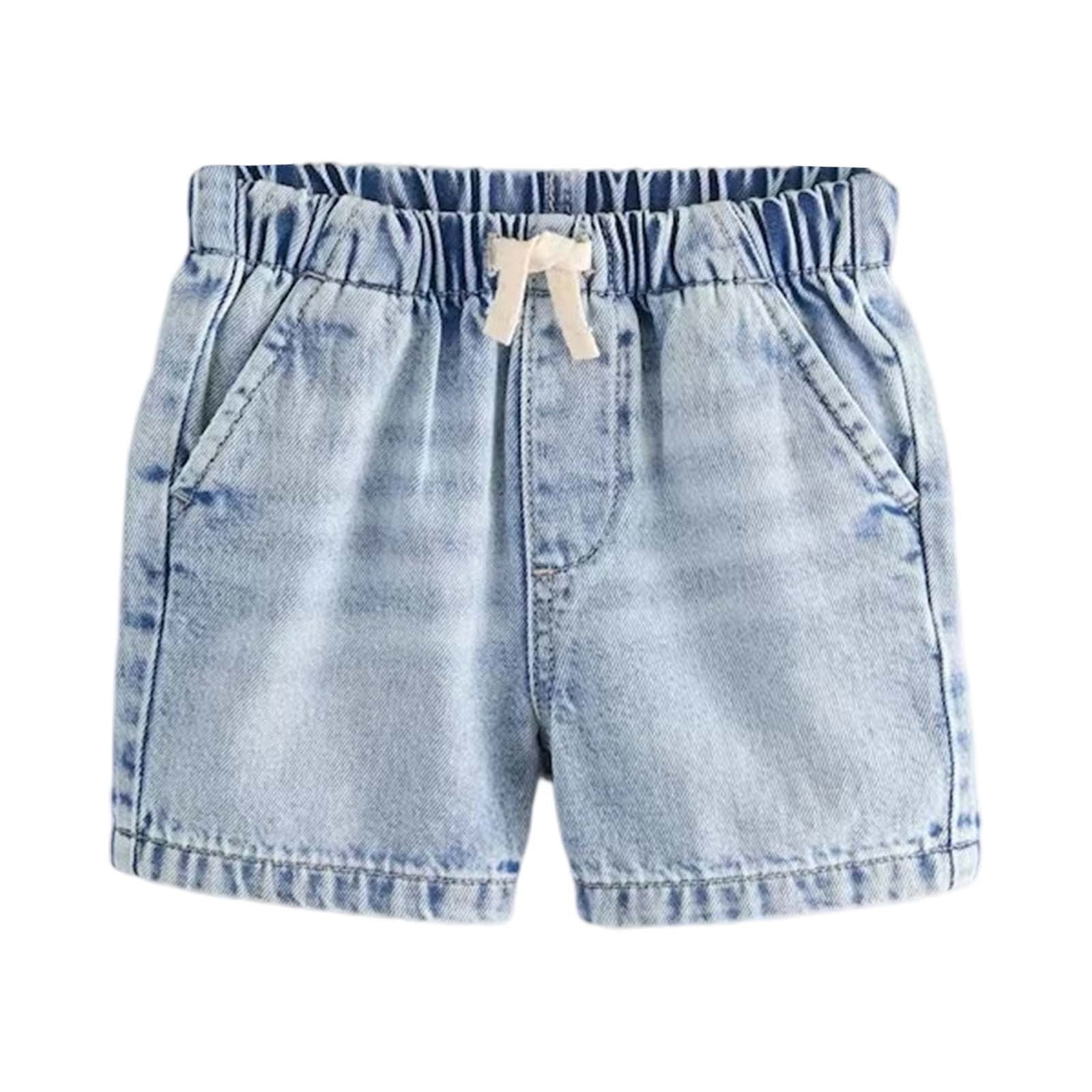 FINALGANG Boy Versatile Shorts Distressed Cotton Drawstring Jeans High ...