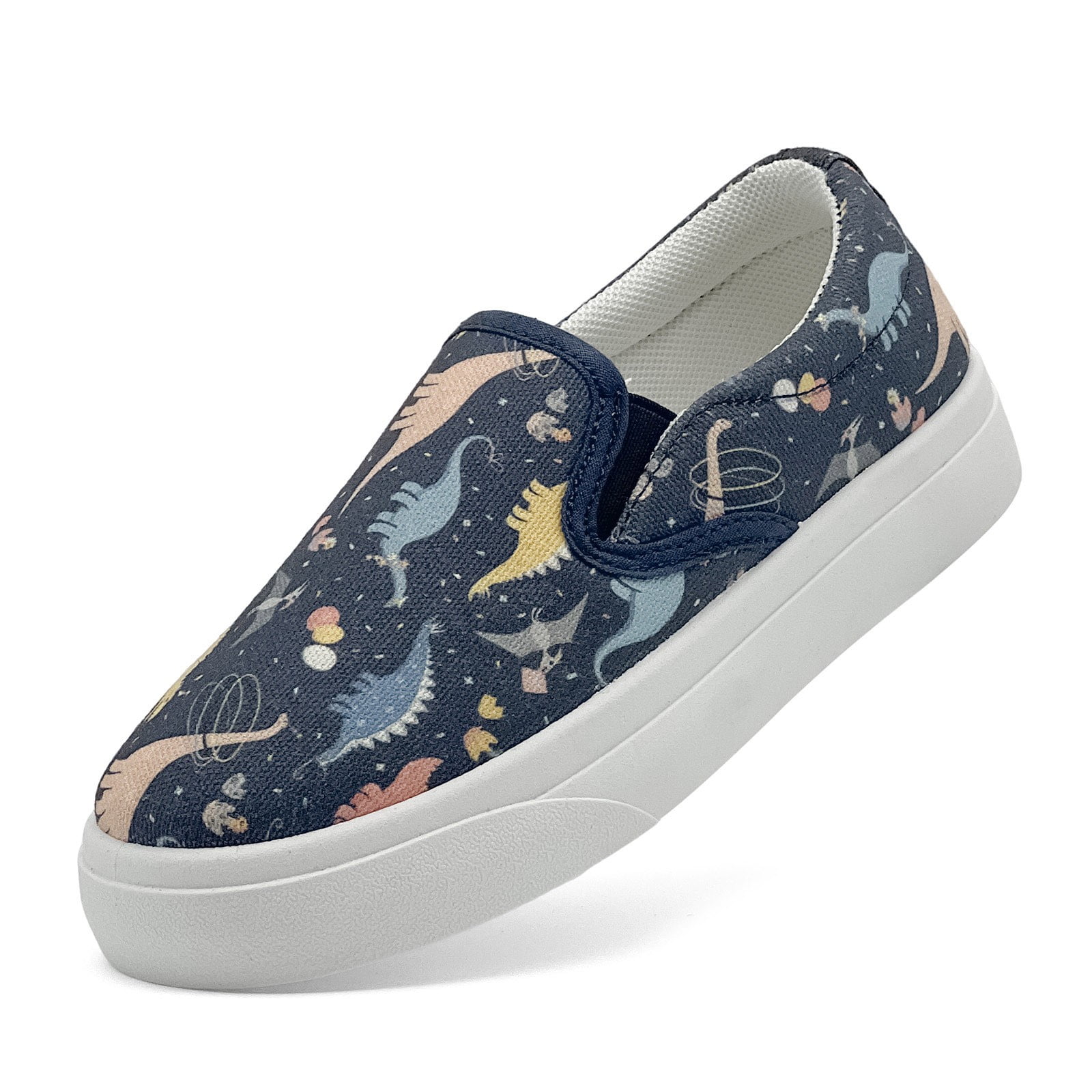 FINALGANG Boy Versatile Sneakers Cartoon Dinosaurs Print Canvas Shoes ...