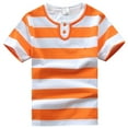 FINALGANG Boy's Top Autumn Spring Kids Color Block Striped Henley Shirt ...