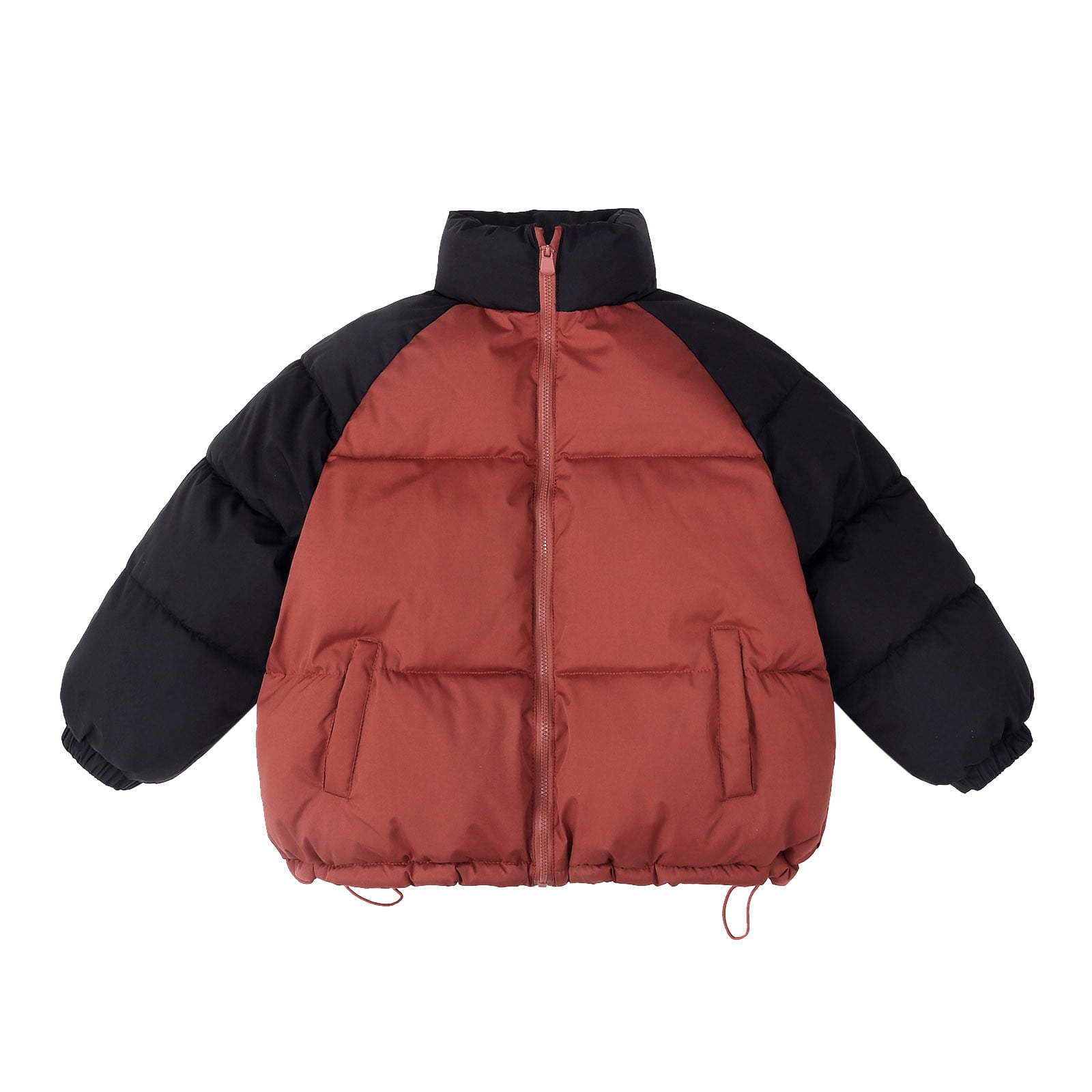 FINALGANG Boys Coat Fall Winter Kids Color Block Puffy Jacket With ...