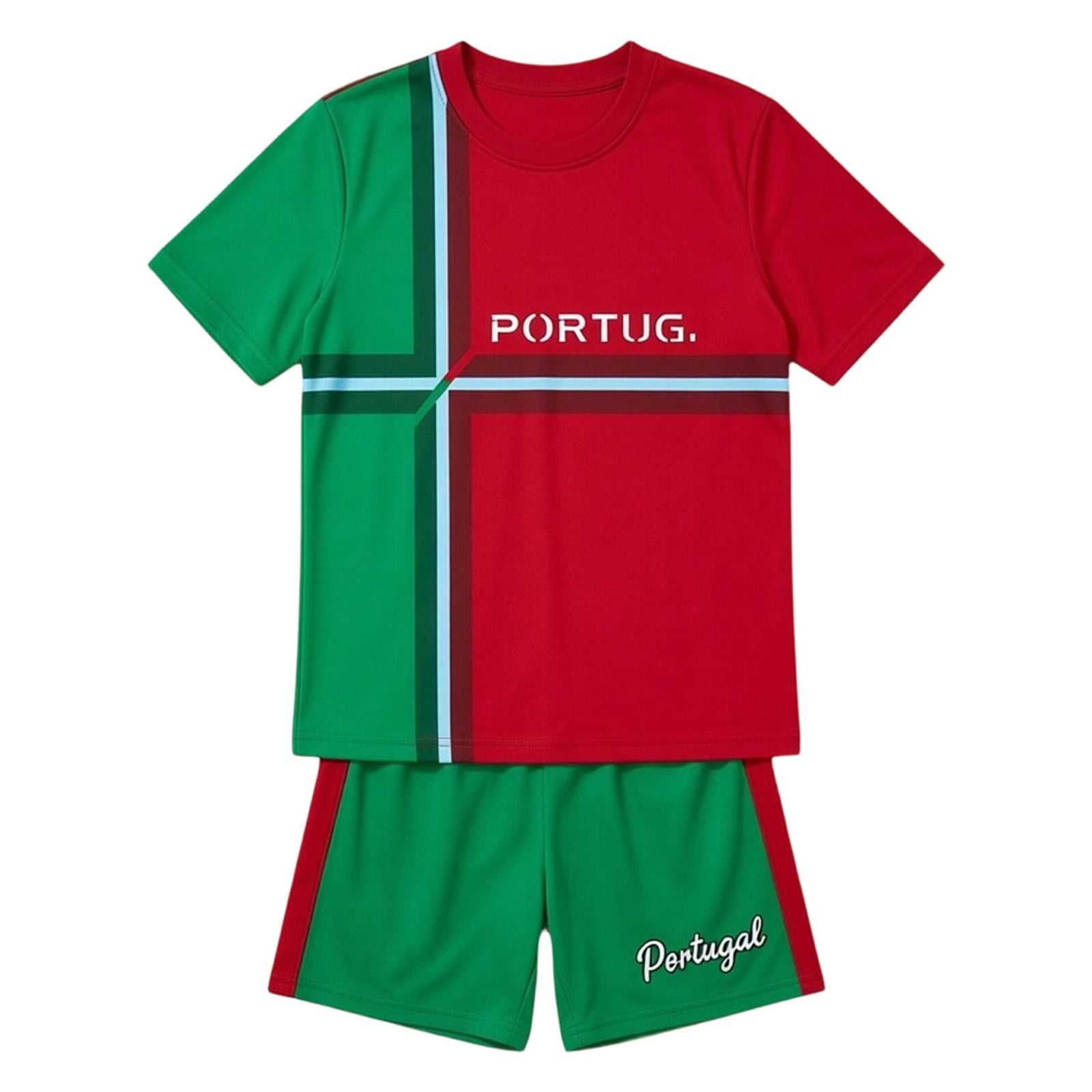 FINALGANG Boys Girls Kids Two Piece Soccer Set Casual Print Short ...
