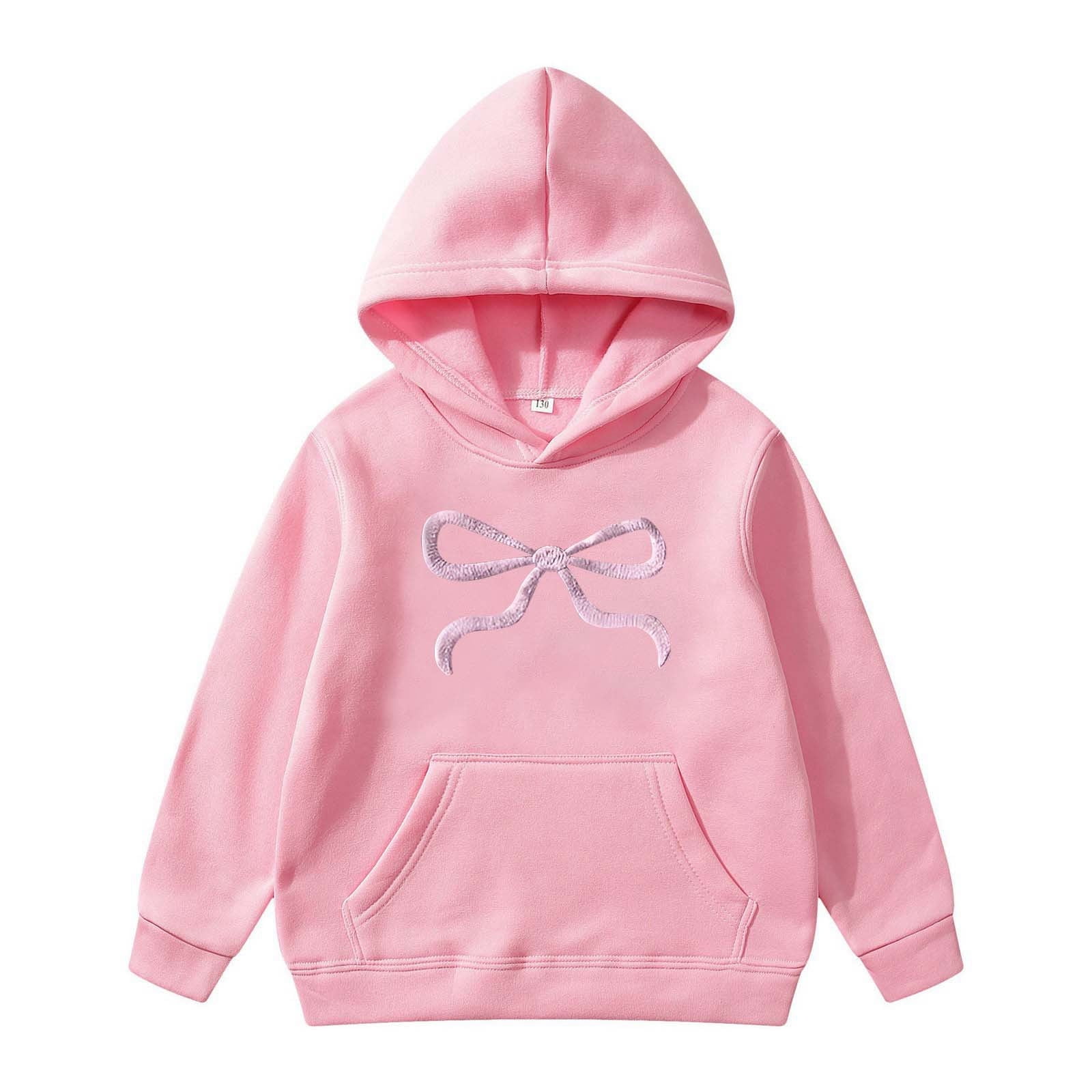 FINALGANG Boys Girls Sweatshirt Kids Bow Pattern Print Hoodie With ...