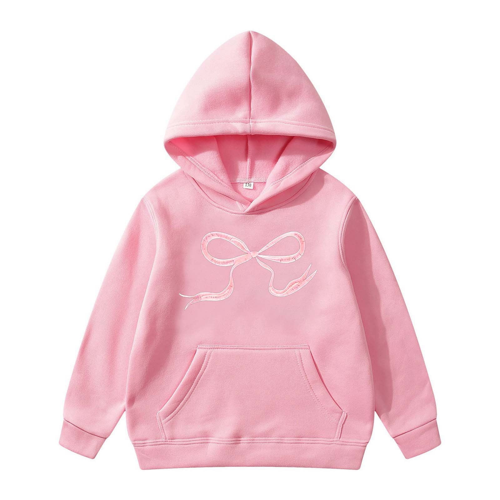 FINALGANG Boys Girls Sweatshirt Kids Bow Pattern Print Hoodie With ...