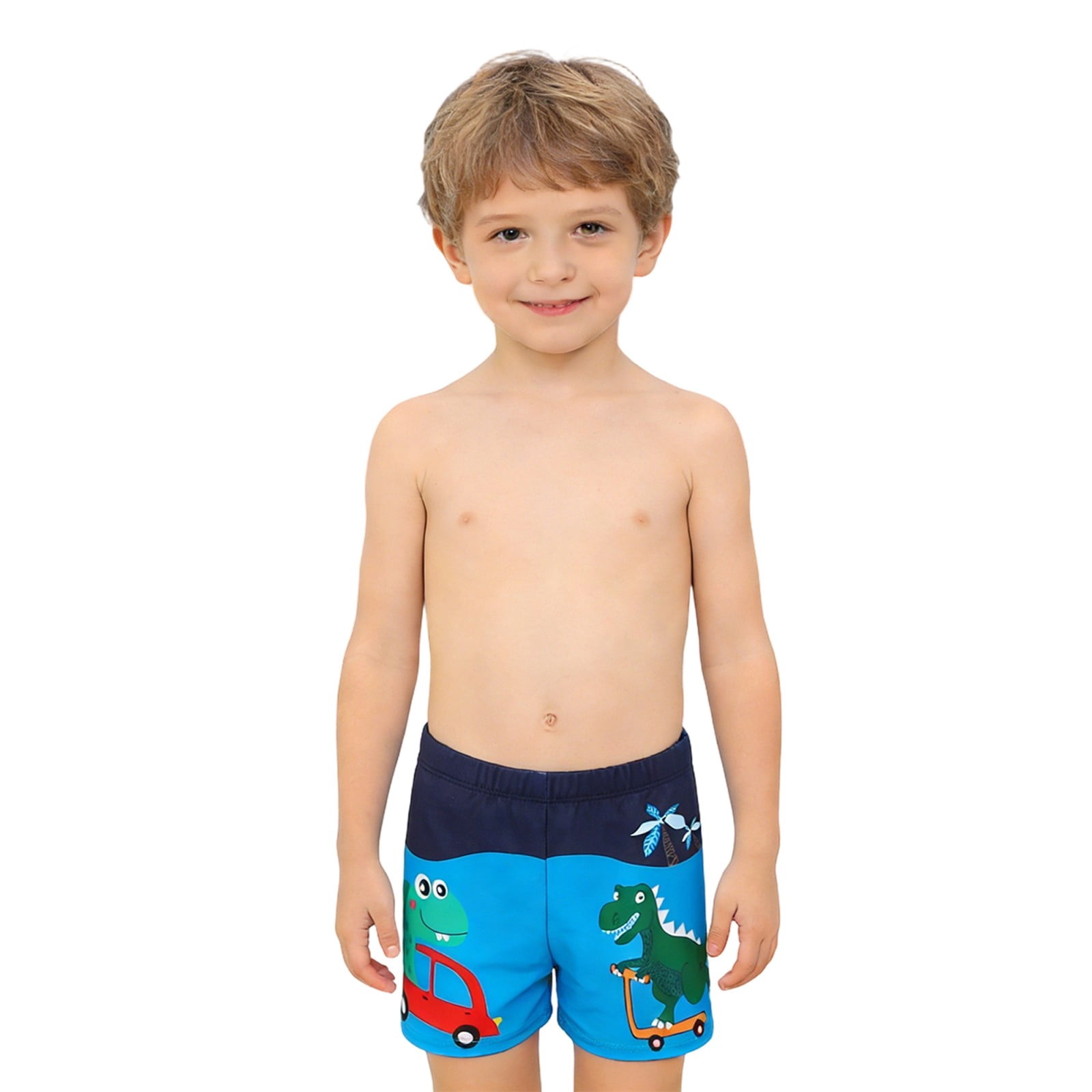 FINALGANG Boys Trunks Kids Cartoon Dinosaur Prints Elastic Waisted ...