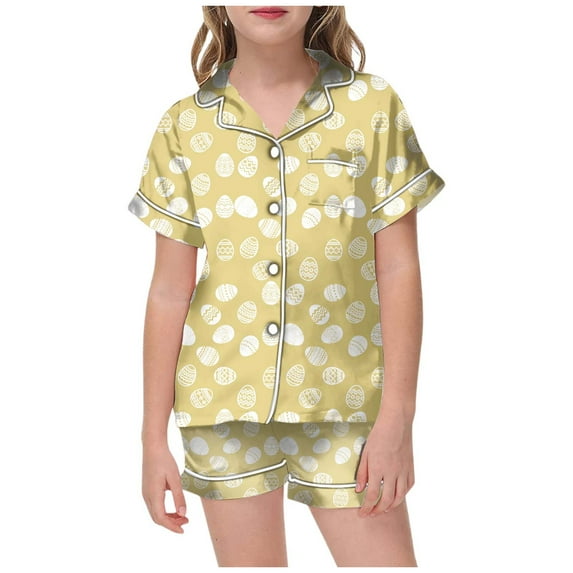 FINALGANG Easter Girls 2 Piece Homewear Set Kids Minimalist Holiday ...