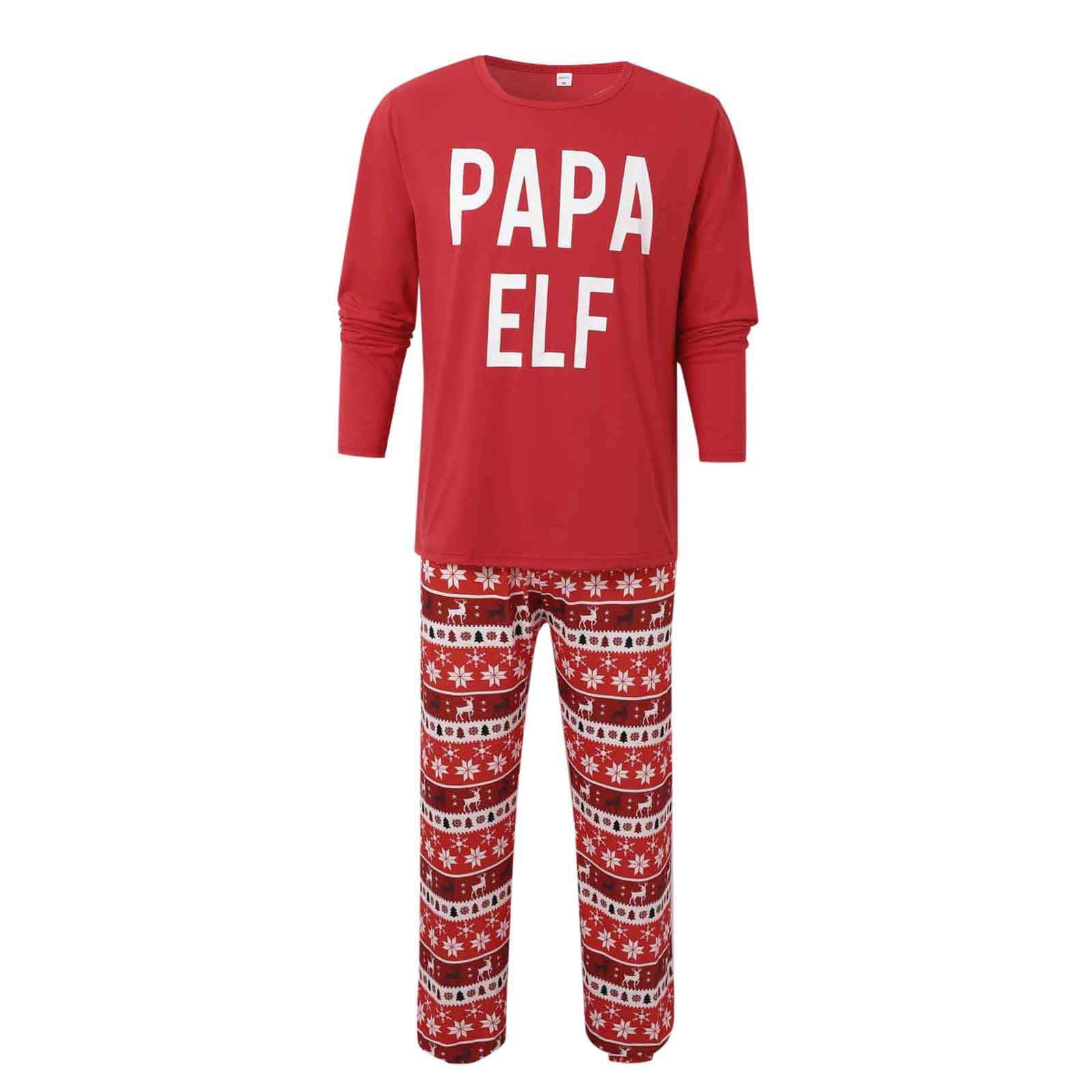 FINALGANG Family Pajamas Christmas Cartoon Letter Graphic Printed Long ...