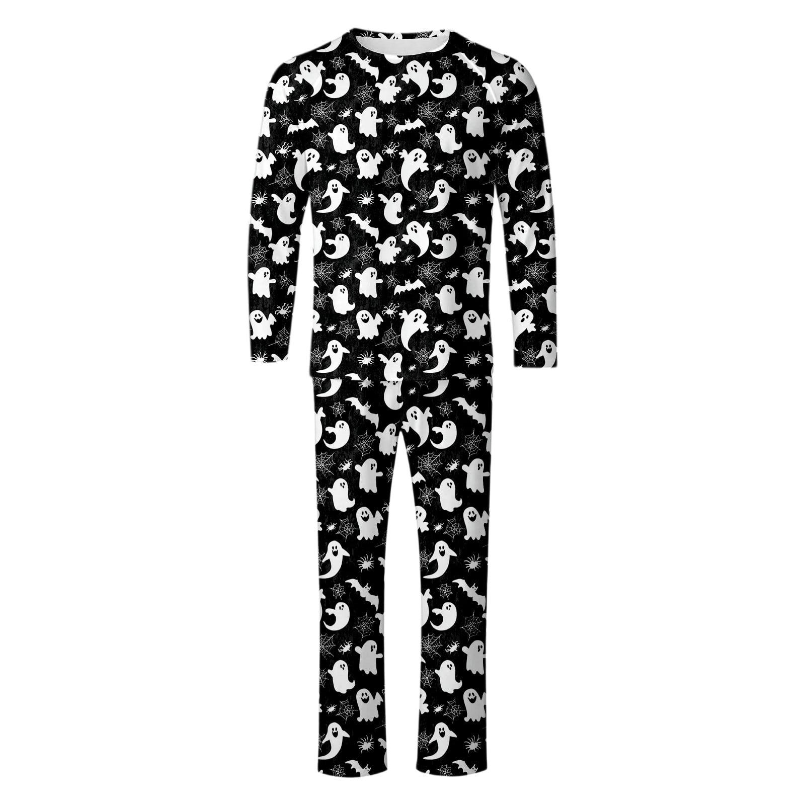 FINALGANG Family Pajamas Halloween Cartoon Ghost Graphic Printed Long ...