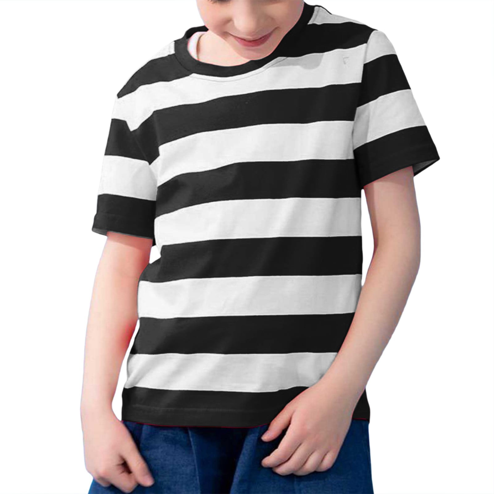 FINALGANG Girl's T-Shirt Kids Color Block Striped Loose Fit Tees Short ...