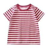 FINALGANG Girl's T-Shirt Kids Color Block Striped Relaxed Fit Tees ...