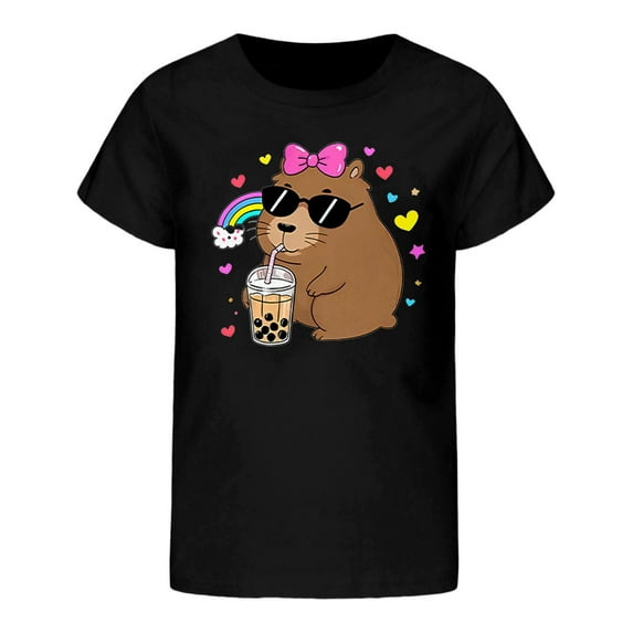 FINALGANG Girl's T-Shirt Kids Cute Cartoon Graphic Relaxed Fit Tees ...