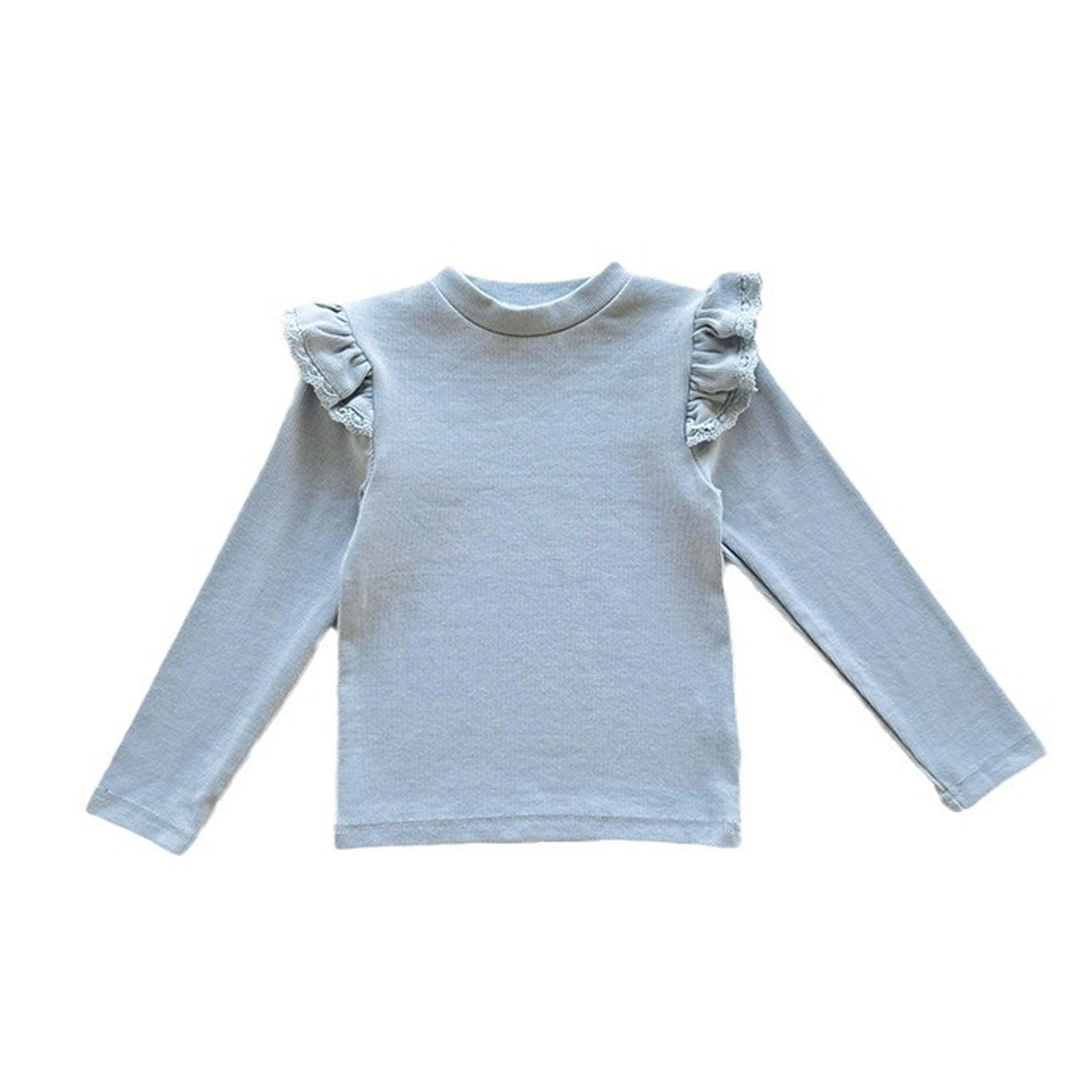 FINALGANG Girls Blouser Spring Fall Kids Ruffle Shoulder Long Sleeve ...