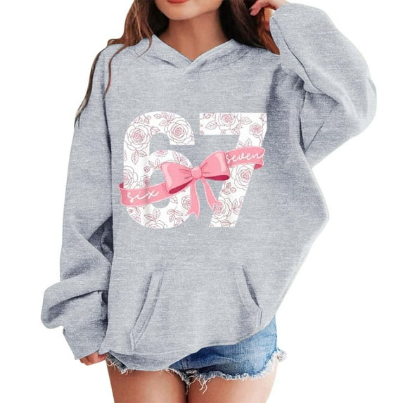 FINALGANG Girls Boys Kids Valentine's Day Hoodie Number Bow Pattern ...