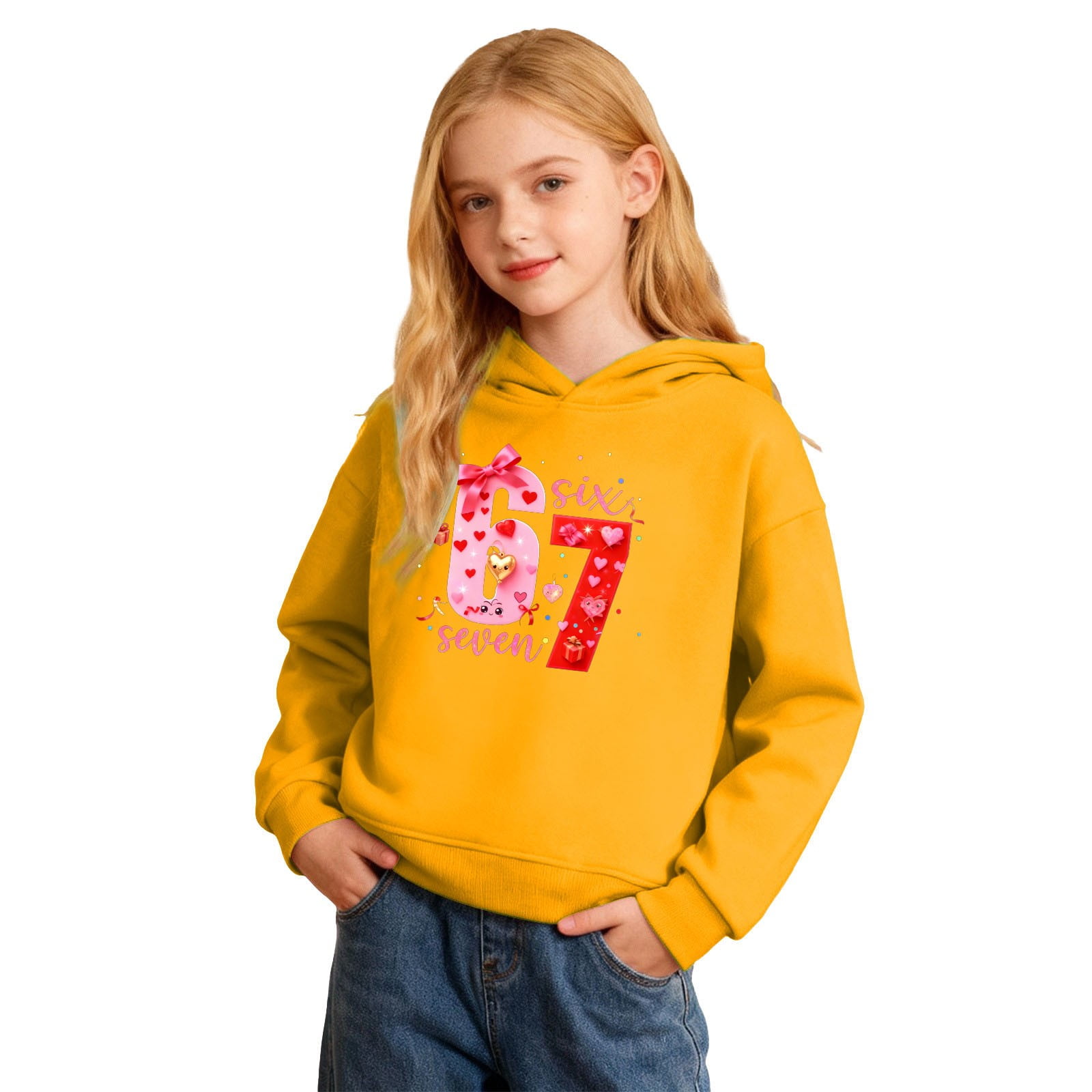 FINALGANG Girls Boys Kids Valentine's Day Hoodie With Number Hearts ...