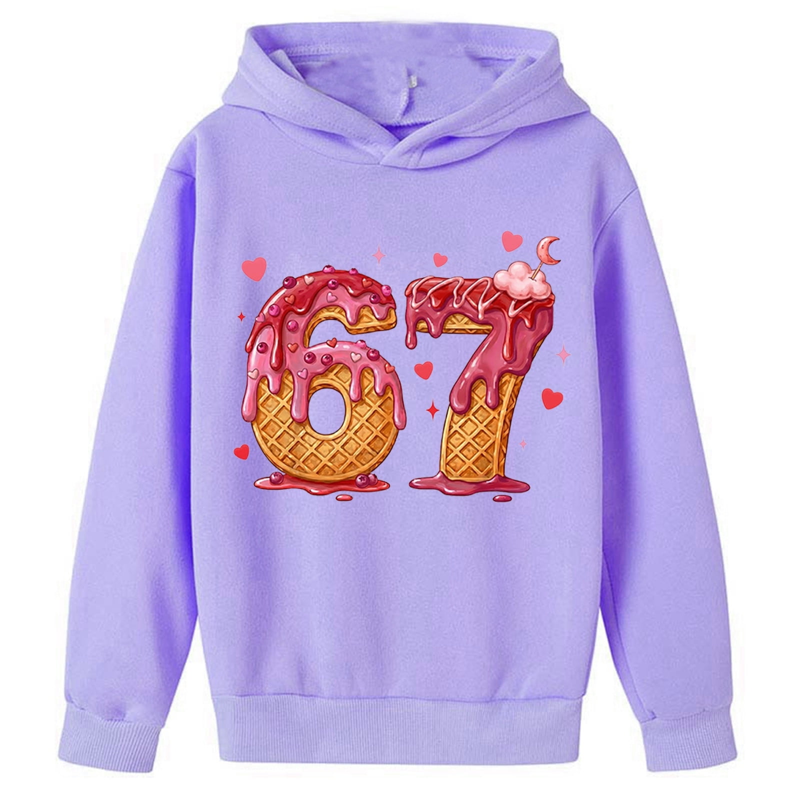 FINALGANG Girls Boys Kids Valentine's Day Hoodies Cute Number Waffle ...