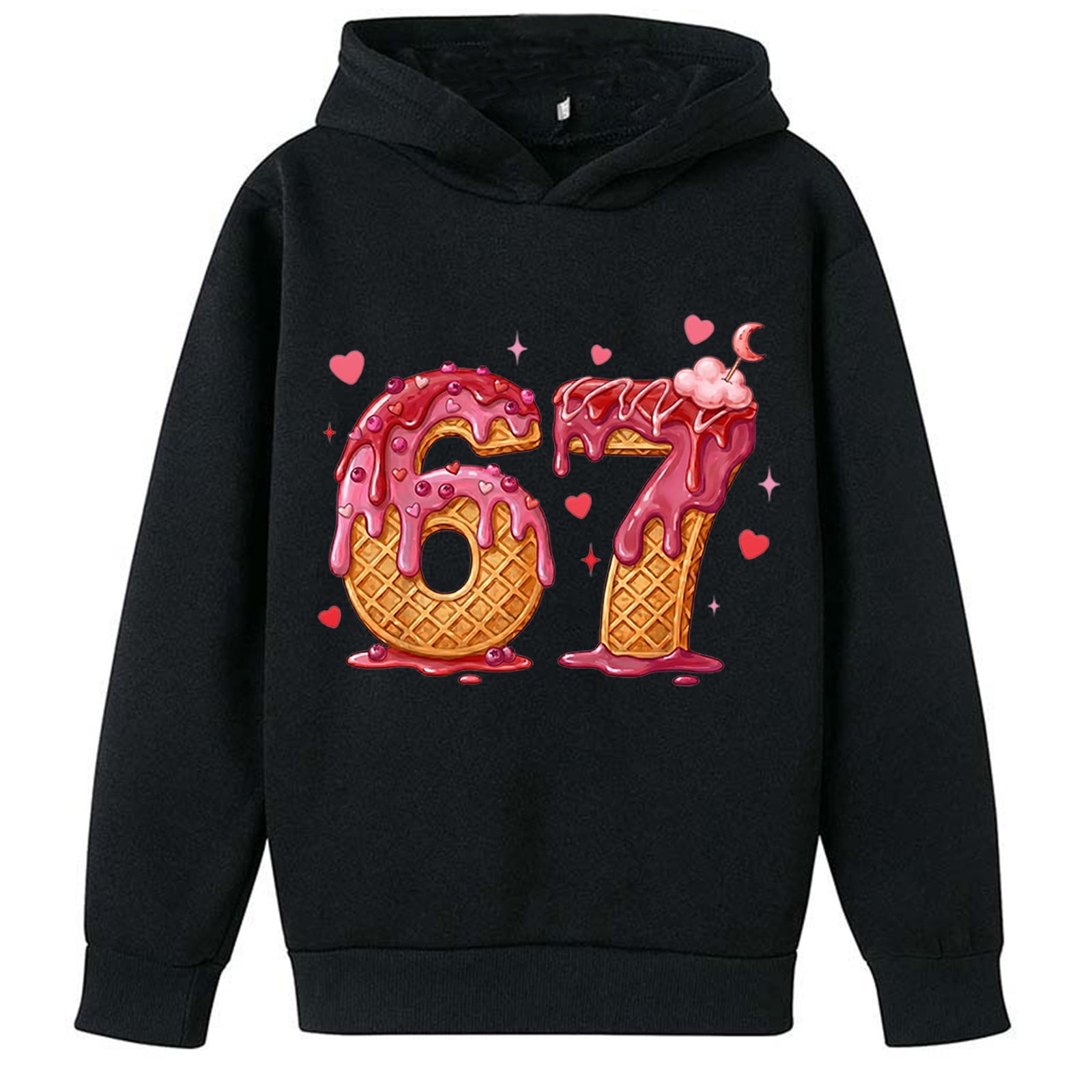 FINALGANG Girls Boys Kids Valentine's Day Hoodies Cute Number Waffle ...